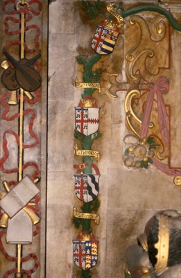 Bourchier alliances on monmt Wm 3rd Earl of Bath | The Heraldry Society